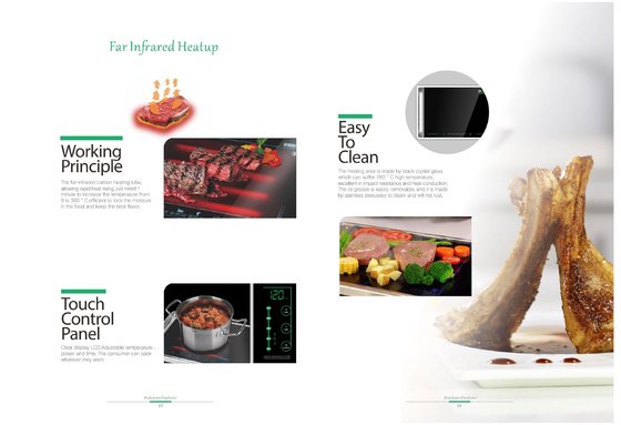 Glass Frying Pan Far infrared heatup Touch control panel Easy to clean GK-DJ-88 supplier