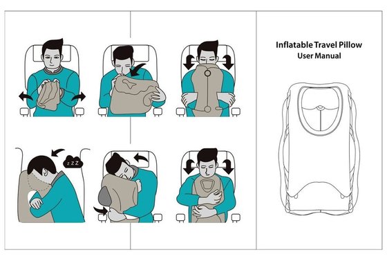 Woollip Air Pillow Travel Grey soft inflatable body Pillow for Travel Sleeping Portable Body head Support  GK-TP01 supplier
