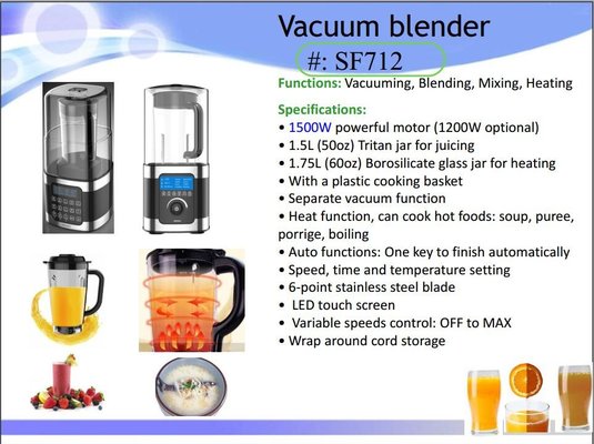 VERY Quite LOW NOISE Cold and Heat  Vacuum Blender  Factory/ Vidia Vacuum Blender/ Kuving vacuum blender GK-SF712 supplier