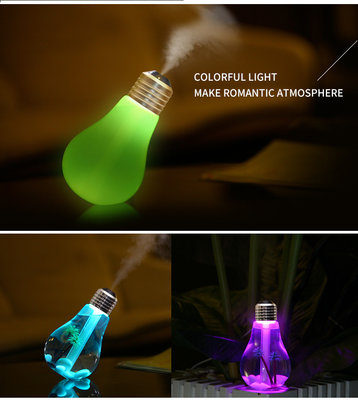 Innovation Bulb design Humidifier colorful light makes romantic atmosphere with decorative stone GK-Blub01 supplier