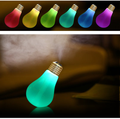Innovation Bulb design Humidifier colorful light makes romantic atmosphere with decorative stone GK-Blub01 supplier