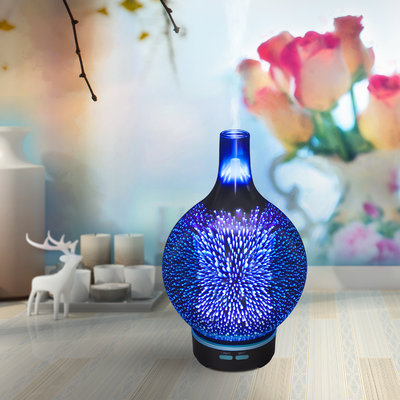 Popular 3D Glass Natural Essential Oil Diffuser Color Changing Super Decorative Glass Humidifier RY32D supplier