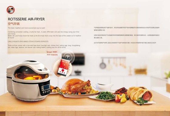 New generation Smart WIFI Multifunctional of Rotary fat and oil free AIR FRYER/Halogen oven GK-HA-03A supplier