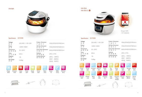 New generation Smart WIFI Multifunctional of Rotary fat and oil free AIR FRYER/Halogen oven GK-HA-06A supplier