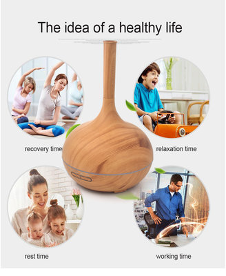 7 Color Changing LED Light Aromatherapy Essential Oil Diffuser 400ml air ultrasonic humidifier Light Wood color GK-015 supplier