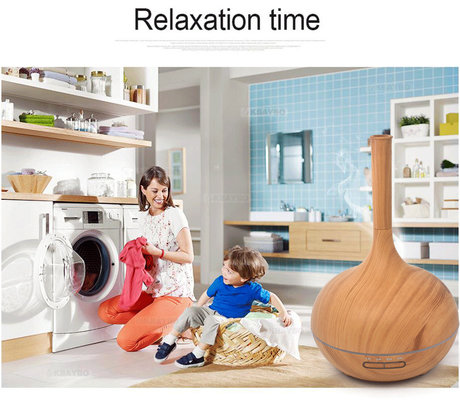 7 Color Changing LED Light Aromatherapy Essential Oil Diffuser 400ml air ultrasonic humidifier Light Wood color GK-015 supplier