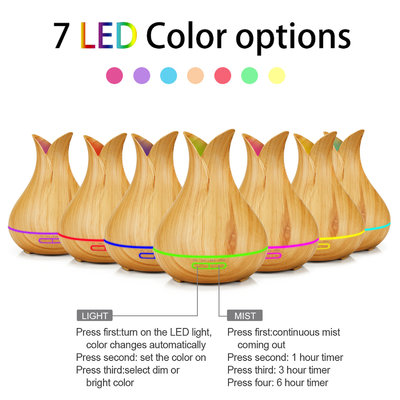 7 Color Changing LED Light Aromatherapy Essential Oil Diffuser air ultrasonic humidifier Light Wood color GK-YX-08-W supplier
