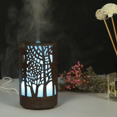 7 Color Changing LED Light Aromatherapy Essential Oil Diffuser air ultrasonic humidifier Light Wood color GK-YX127D supplier