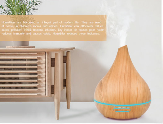 7 Color Changing LED Light Aromatherapy Essential Oil Diffuser air ultrasonic humidifier Light Wood color GK-YX-314 supplier