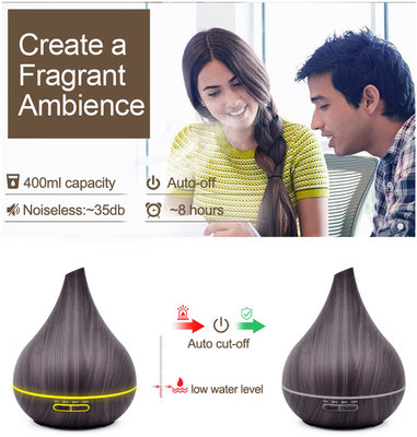 7 Color Changing LED Light Aromatherapy Essential Oil Diffuser air ultrasonic humidifier Light Wood color GK-YX-314 supplier
