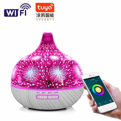 7 Color Changing LED Light Aromatherapy Essential Oil Diffuser air ultrasonic humidifier Light Wood color GK-YX-3D-005 supplier