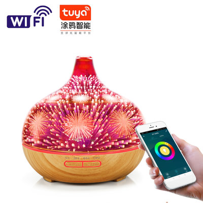 7 Color Changing LED Light Aromatherapy Essential Oil Diffuser air ultrasonic humidifier Light Wood color GK-YX-3D-005 supplier
