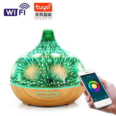 7 Color Changing LED Light Aromatherapy Essential Oil Diffuser air ultrasonic humidifier Light Wood color GK-YX-3D-005 supplier