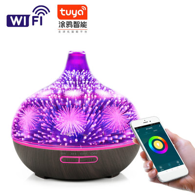 7 Color Changing LED Light Aromatherapy Essential Oil Diffuser air ultrasonic humidifier Light Wood color GK-YX-3D-005 supplier