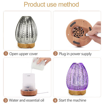 7 Color Changing LED Light Aromatherapy Essential Oil Diffuser air ultrasonic humidifier Light Wood color GK-YX-3D-021 supplier