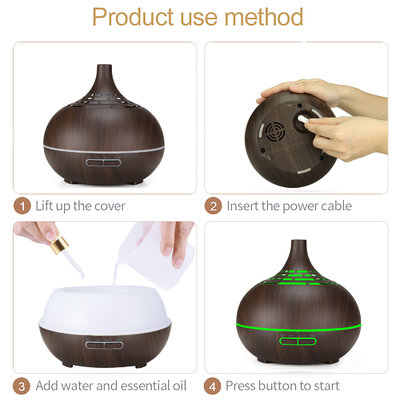 7 Color Changing LED Light Aromatherapy Essential Oil Diffuser air ultrasonic humidifier Light Wood color GK-YX-611 supplier