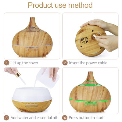 7 Color Changing LED Light Aromatherapy Essential Oil Diffuser air ultrasonic humidifier Light Wood color GK-YX-611 supplier