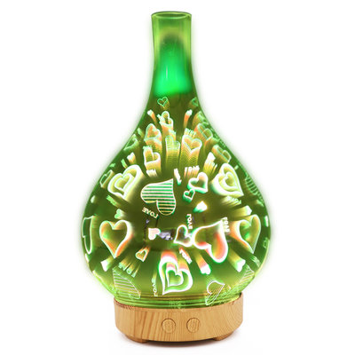 7 Color Changing LED Light Aromatherapy Essential Oil Diffuser air ultrasonic humidifier Light Wood color GK-YX3D-001 supplier