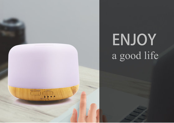 7 Color Changing LED Light Aromatherapy Essential Oil Diffuser air ultrasonic humidifier Light Wood color GK-YX-5102 supplier