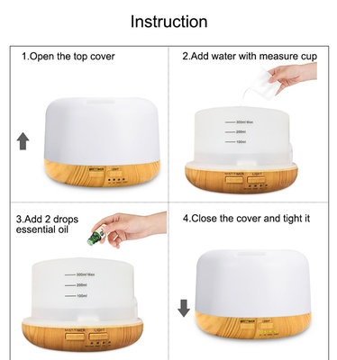 7 Color Changing LED Light Aromatherapy Essential Oil Diffuser air ultrasonic humidifier Light Wood color GK-YX-5102 supplier