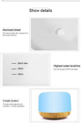 7 Color Changing LED Light Aromatherapy Essential Oil Diffuser air ultrasonic humidifier Light Wood color GK-YX-5102 supplier