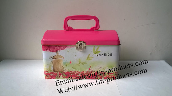 China Top Sell Gift tin  Box /Metal Gift Box with handle /Promotional Box with lock & Handle supplier