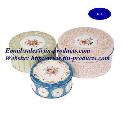 China Promotional Round Gift Tin Box Set, Round Tin Box Set, Gift Tin Box Set supplier
