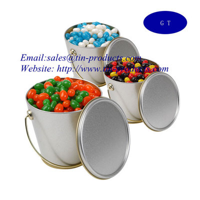 China metal bucket, tin bucket ,  for food tin pail with handle ,metal bucket with handle, Tin pail from Goldentinbox.com supplier