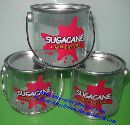 China PET/PVC Bucket with Metal Handle for Candy with food Grade can touch directly supplier
