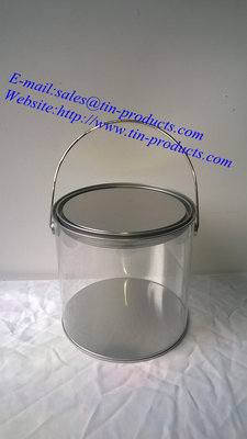 PET/PVC Bucket with Metal Handle for Candy with food Grade can touch directly supplier