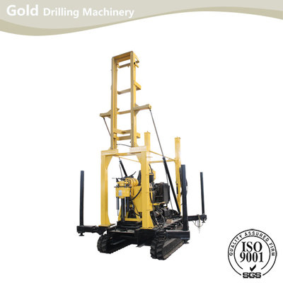 Hydraulic controlling drilling tower and landing arms crawler mounted drilling rig
