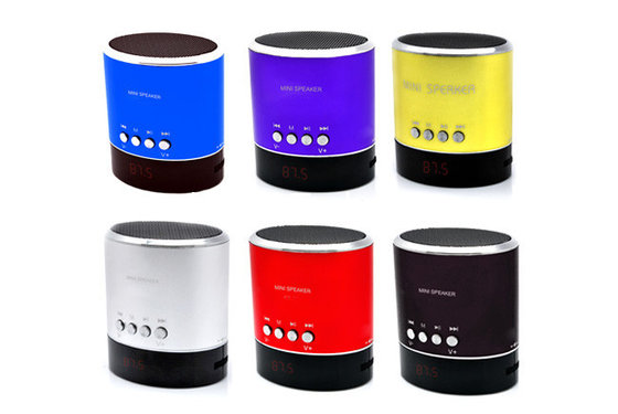 colorful aluminium alloy casing mini car speakers for promotion
