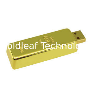 Best selling golden brick USB flash drive with push pull button 64Gb