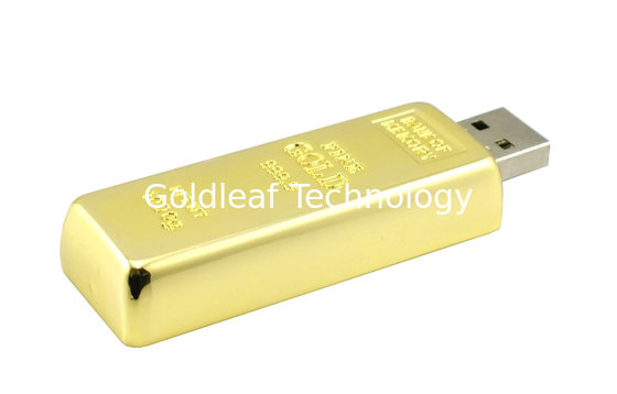 Best selling golden brick USB flash drive with push pull button 64Gb
