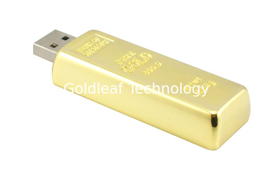 Best selling golden brick USB flash drive with push pull button 64Gb
