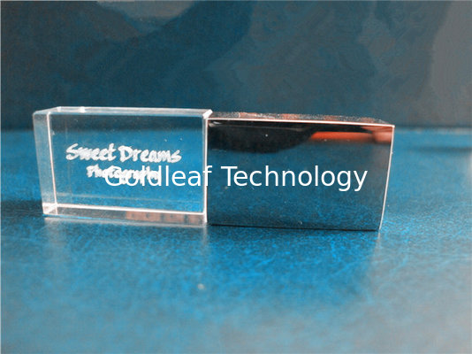 Free engraved logo LED light crytal usb disk