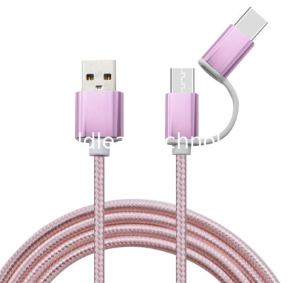 Factory price 2 in 1 usb cable type-c and micro usb cable for android