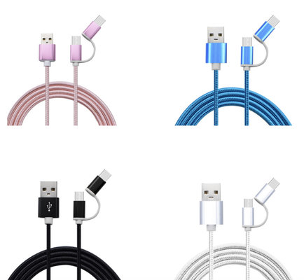 Factory price 2 in 1 usb cable type-c and micro usb cable for android