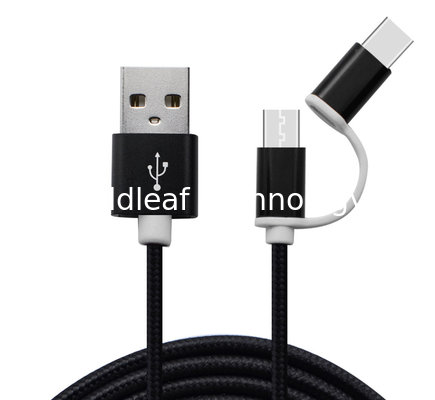 Factory price 2 in 1 usb cable type-c and micro usb cable for android
