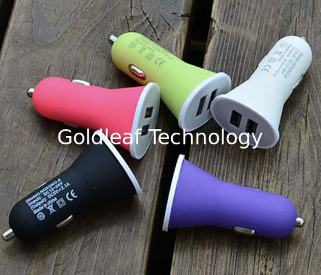 2018 hot selling trumpet matt car charger dual usb for iphone for samsung mobile phones