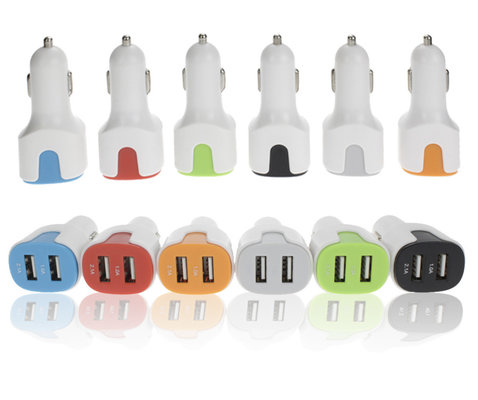 Dual USB led luminous car charger new fast USB car charger adapter quick charge USB3.0