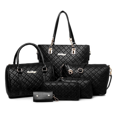 PU leather women handbag new design women set bags 6 pcs 1 set snake skin fashion