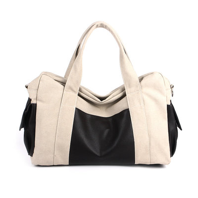 Women Canvas Stripe Handbag Summer Beach Shoulder Bags Messenger Tote Hand Bag