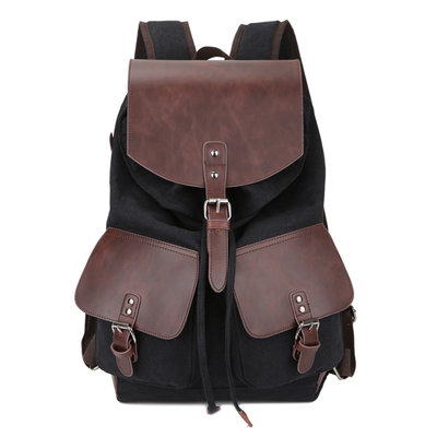 Men Women Vintage Army Canvas Backpack Rucksack School Satchel Travel Hiking Bag