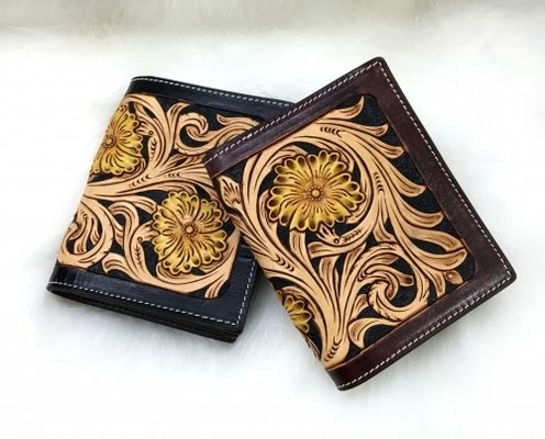 Sculpture handwork bag with genuine leather
