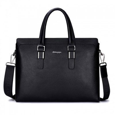 Horizontal genuine leather laptop bag