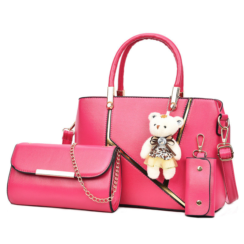 Women's handbag set Drawstrings Bucket Bags PU Leather Messenger Bag Shoulder Crossbody Bags