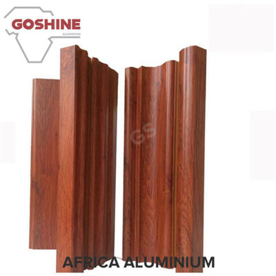 Red Wood Finish Aluminium Profiles High Coating Hardness And Strong Adhesion supplier