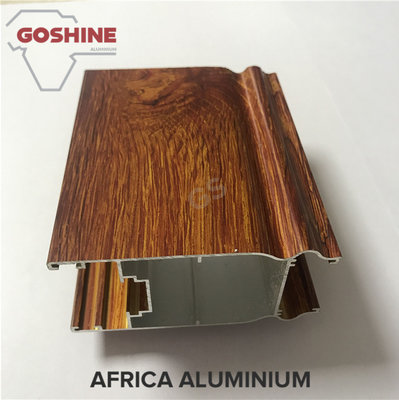 Red Wood Finish Aluminium Profiles High Coating Hardness And Strong Adhesion supplier