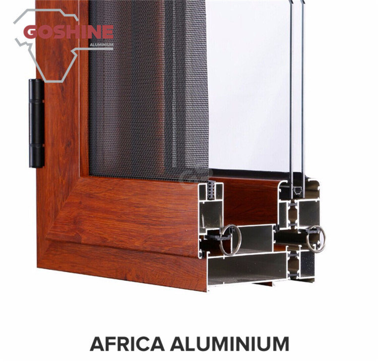 T Shape Wood Finish Aluminium Profiles Length Customized For Glass Doors supplier